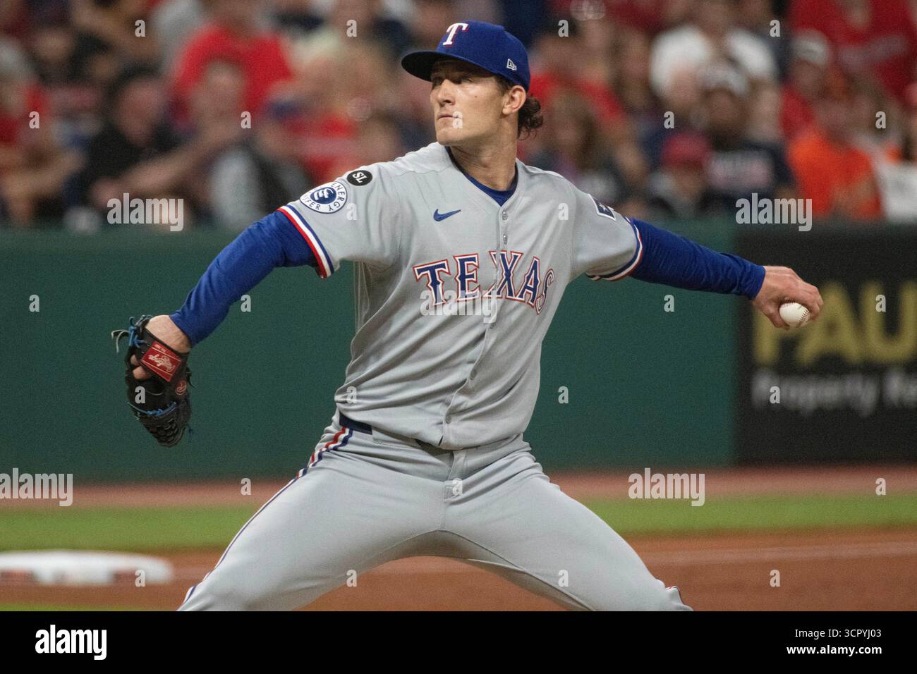 Texas Rangers starting pitcher Jacob Latz delivers against the ...