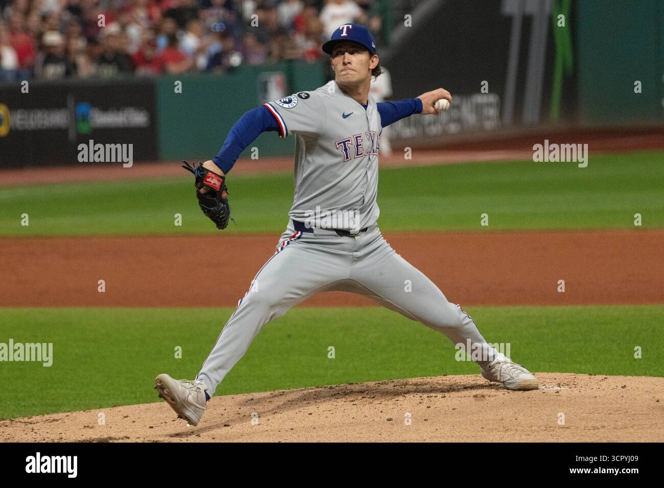 Texas Rangers starting pitcher Jacob Latz delivers against the ...
