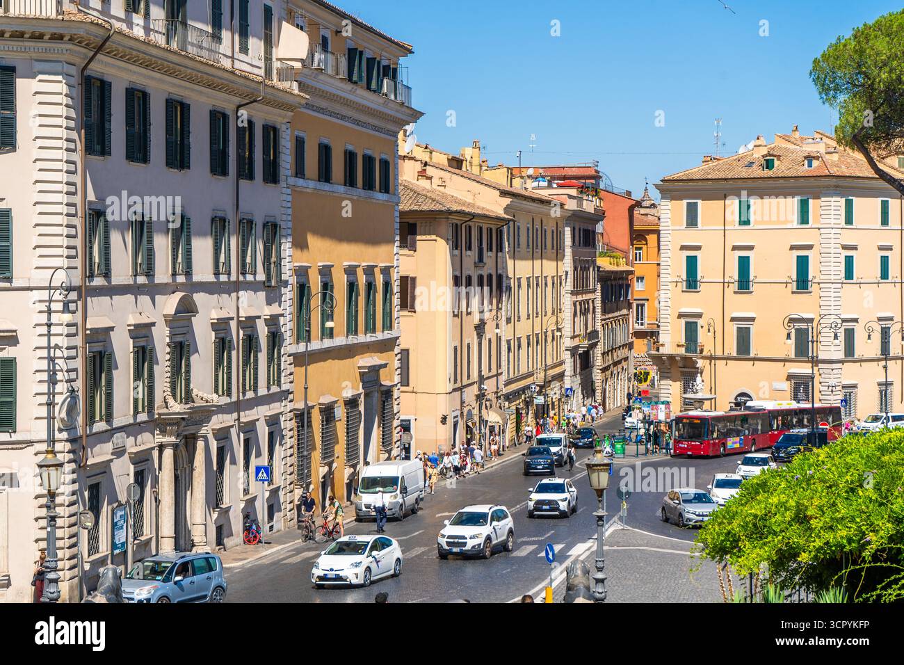 Italy, Rome - July 12, 2025: City center road street architecture ...