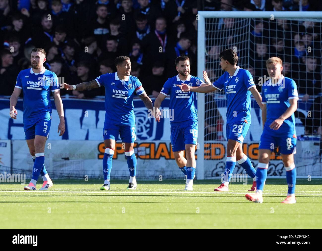 (left to right) Rangers' John Souttar, James Tavernier, Nicolas Raskin ...