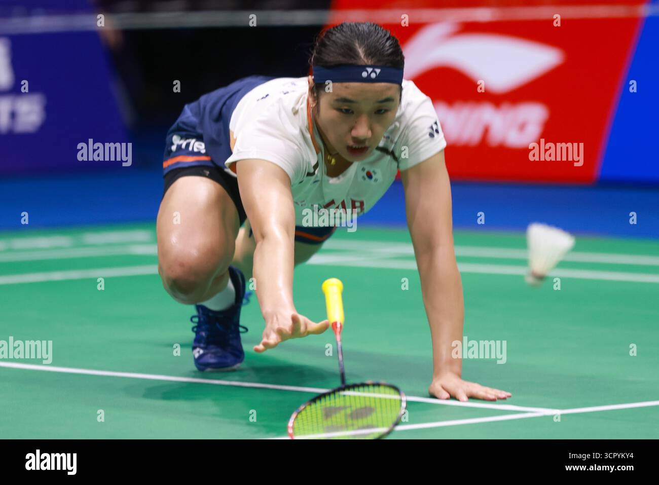 An Se Young of Korea play against Han Yue of China in their women final match during LI-NING ...