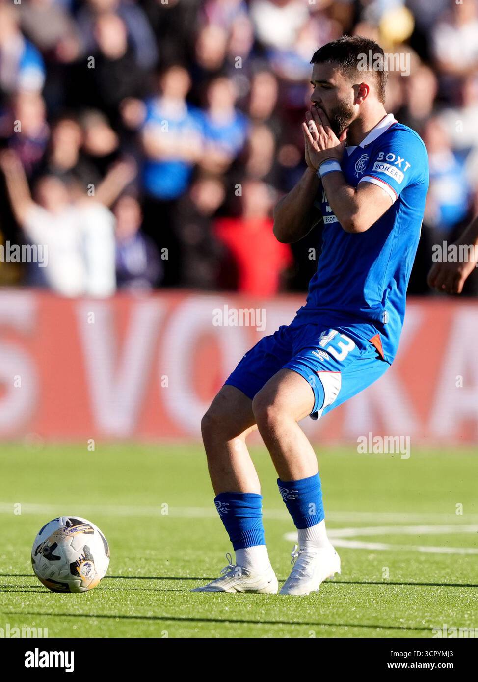 Rangers' Nicolas Raskin reacts during the William Hill Premiership ...