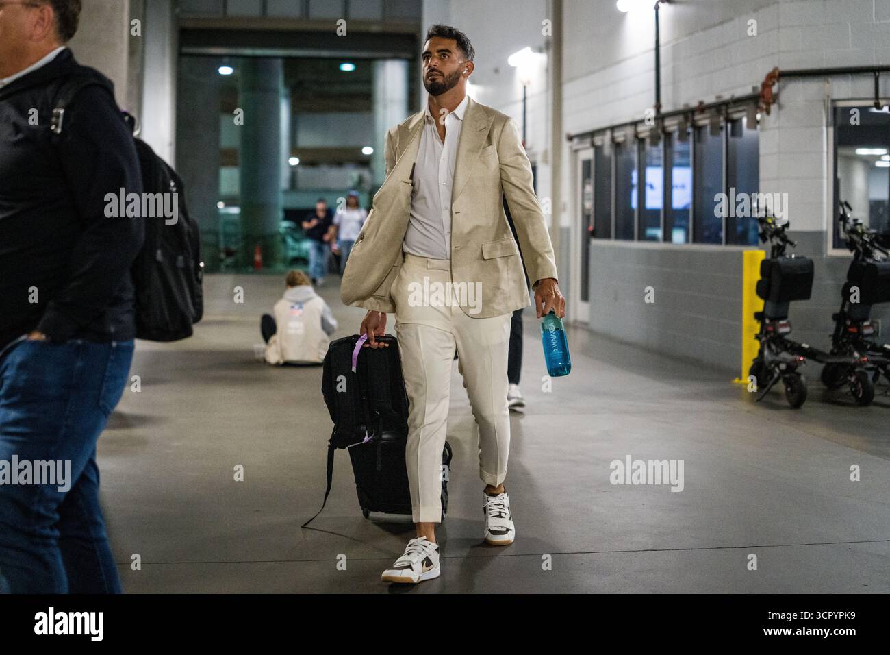 Washington Commanders quarterback Marcus Mariota arrives before an NFL ...