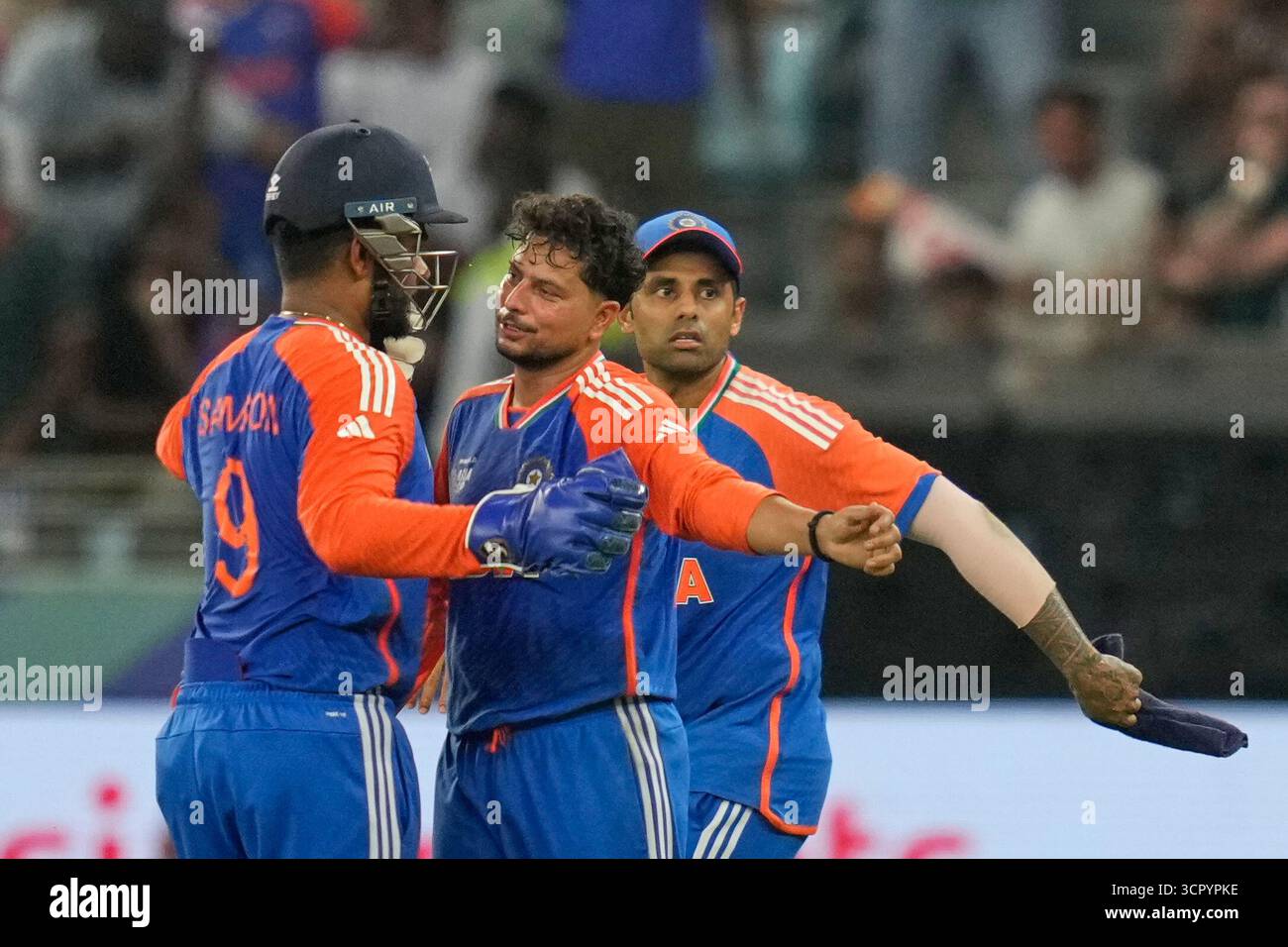 Indian players celebrate the wicket of Pakistan's Faheem Ashraf during ...