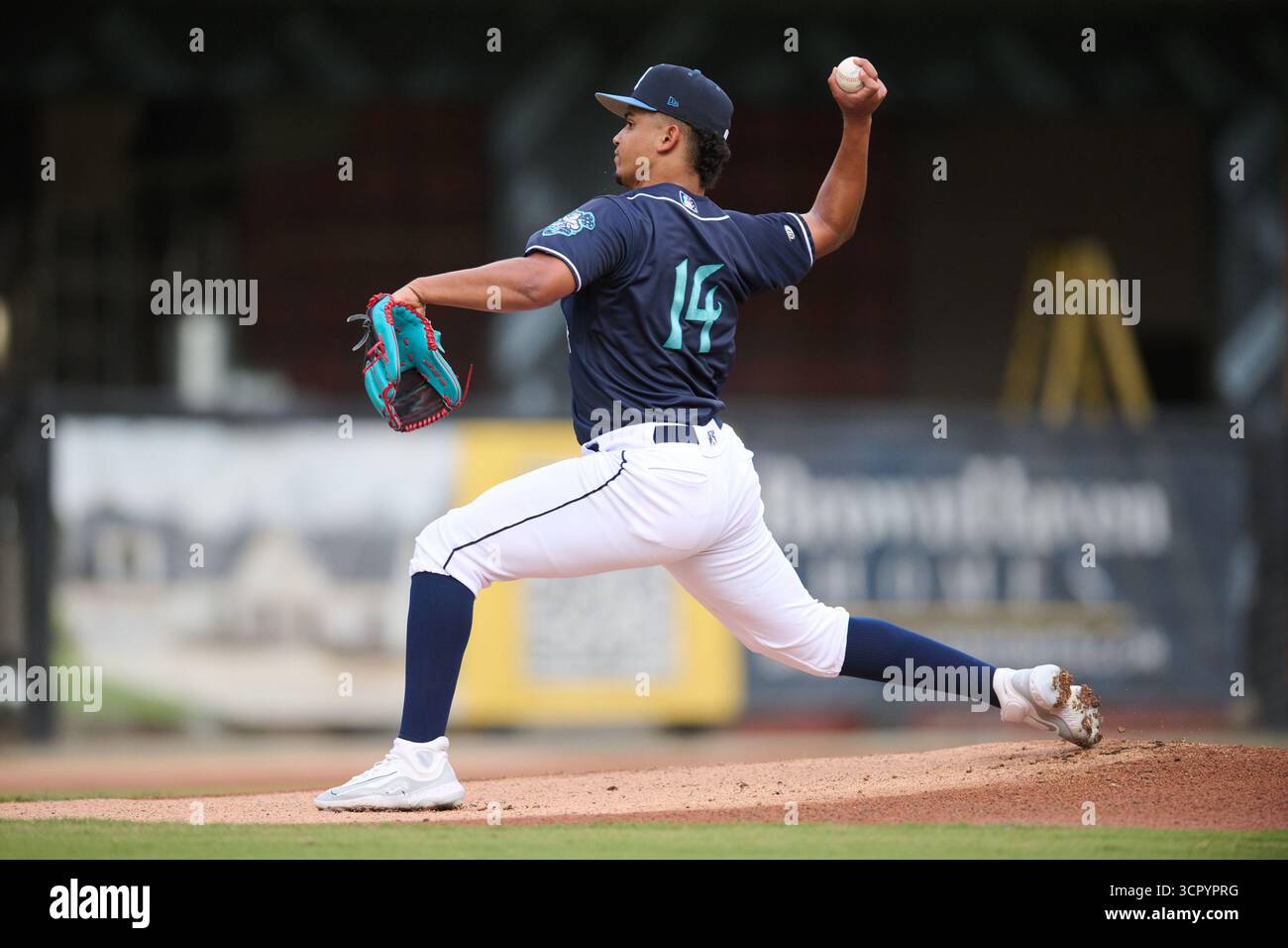 Asheville Tourists starting pitcher Anthony Cruz (14) delivers a pitch ...