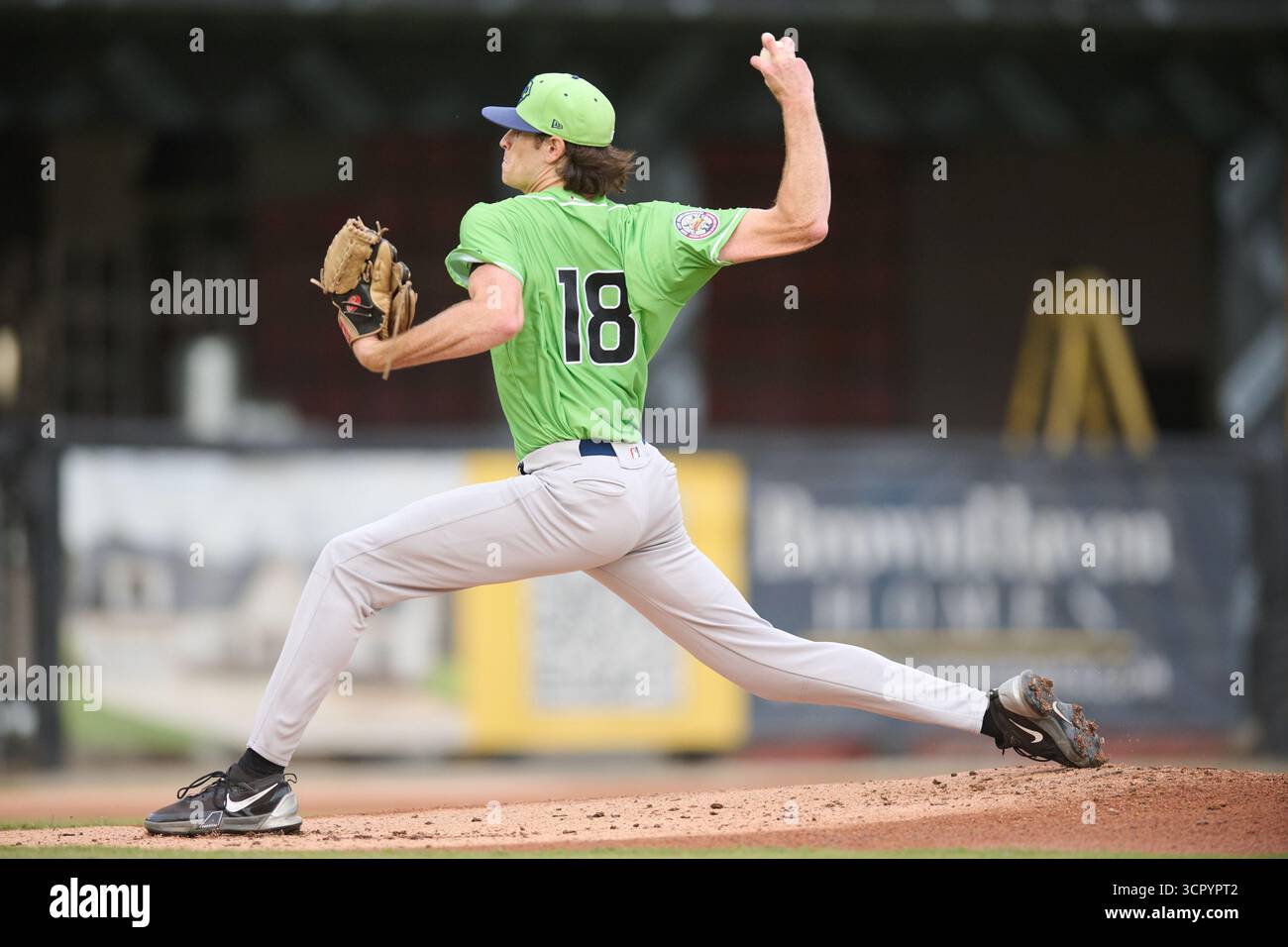Hub City Spartanburgers starting pitcher Aidan Curry (18) delivers a ...
