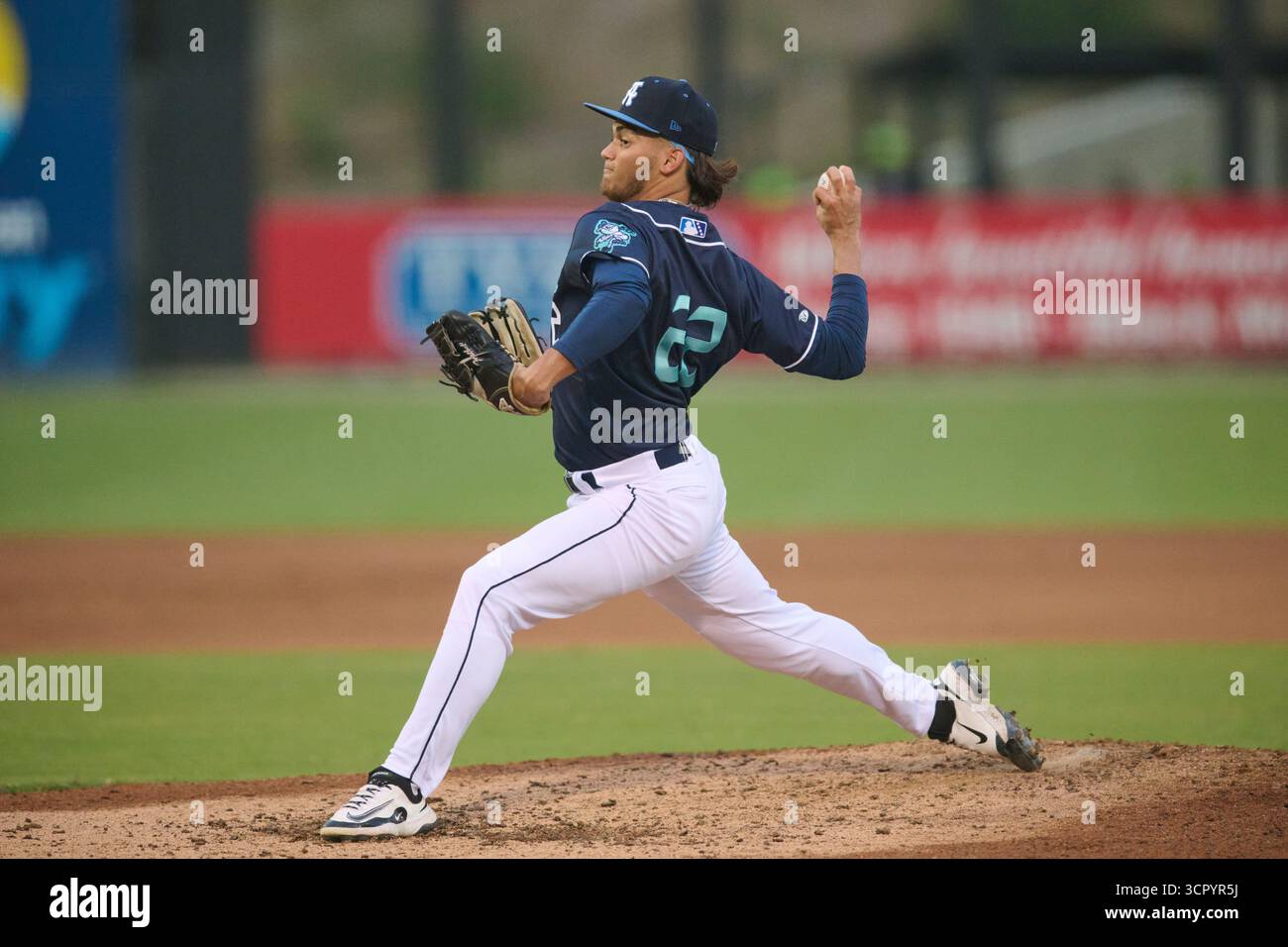 Asheville Tourists pitcher Norbis Diaz (22) delivers a pitch during a game against the Hub City ...