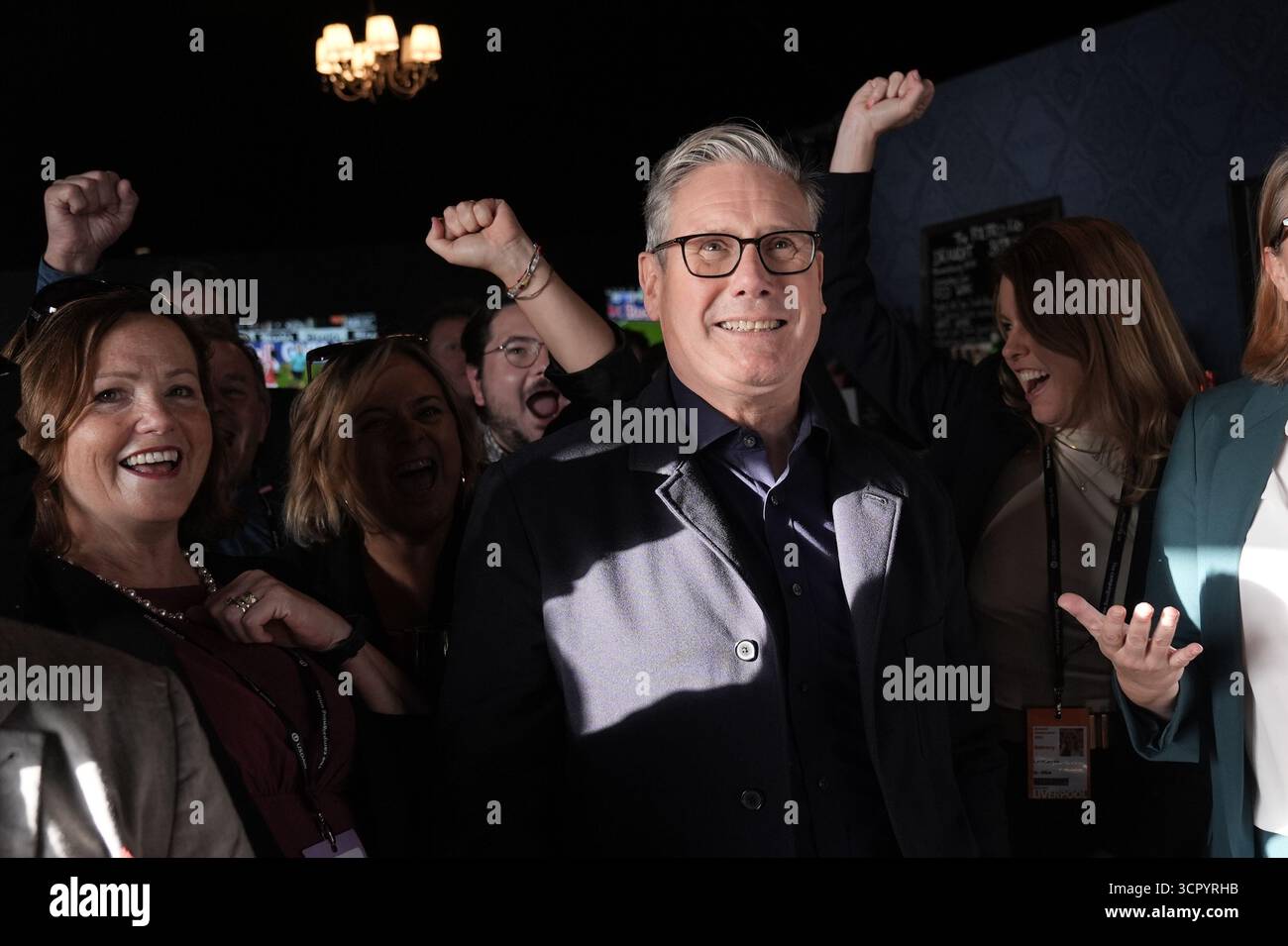 Prime Minister Sir Keir Starmer watches the Newcastle United v Arsenal ...