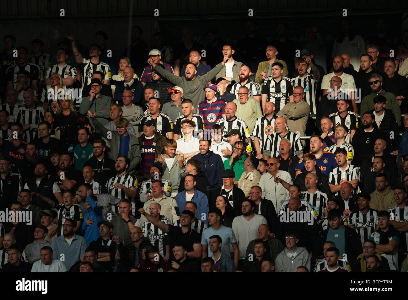 Newcastle United fans cheer their team prior to the English Premier ...