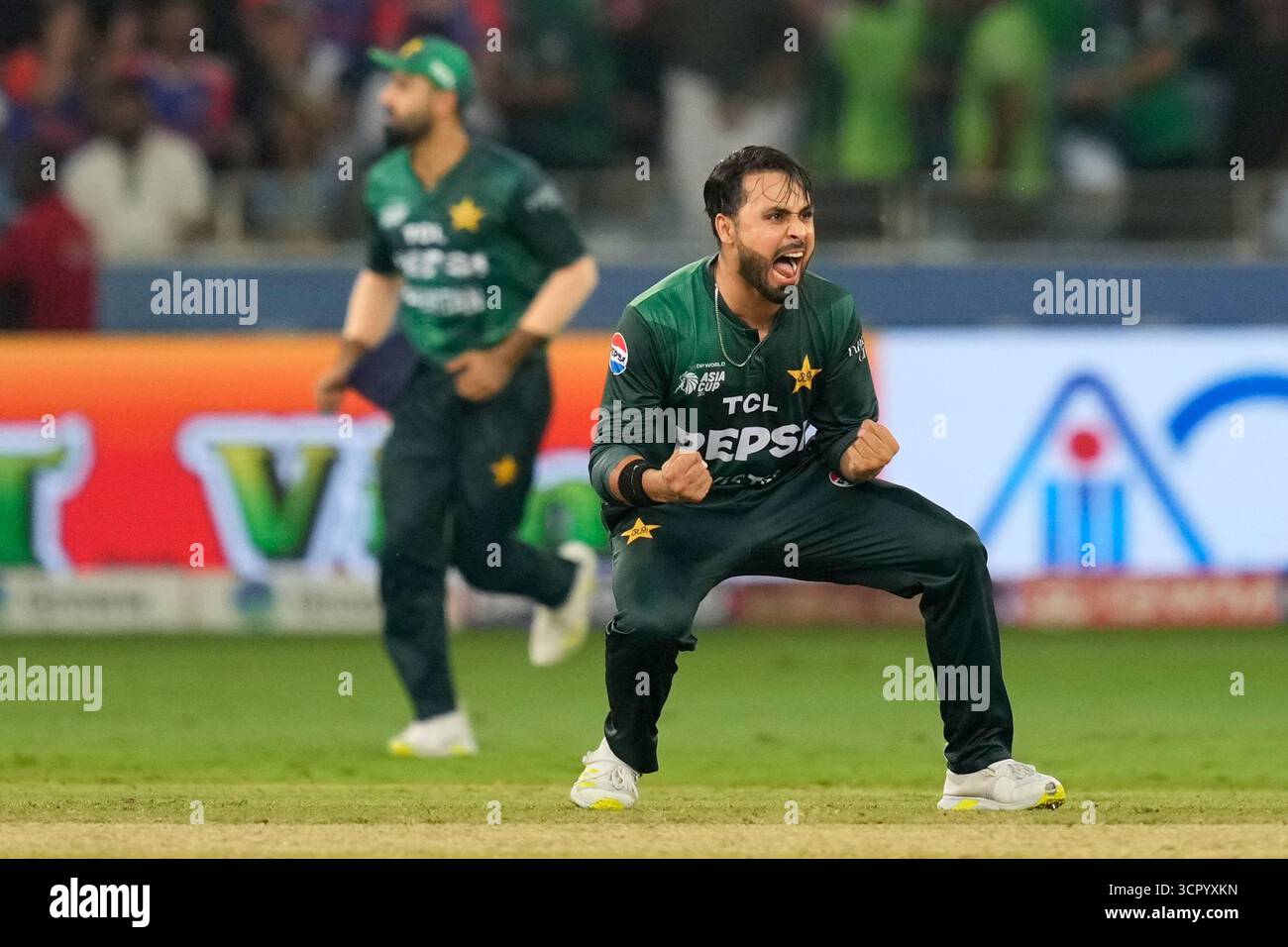 Pakistan's Faheem Ashraf celebrates after takingh the catch to dismiss ...