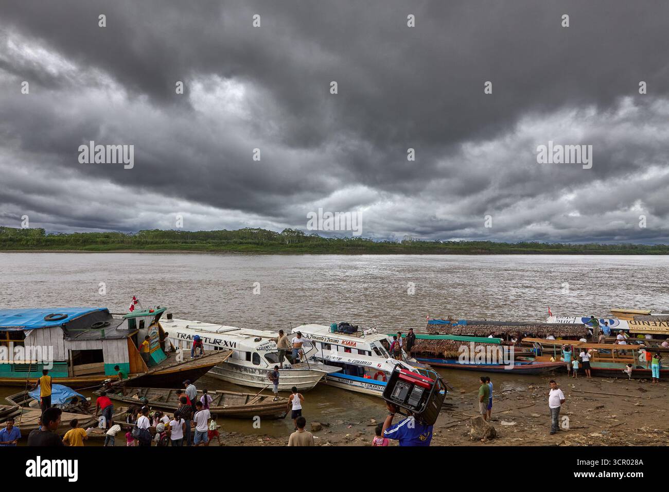 Busy Nauta’s dock on the Marañón river is the gateway to the Amazon’s ...