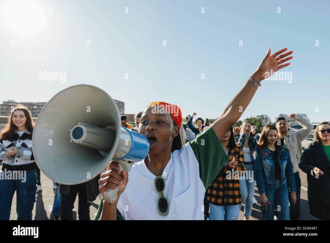 Freedom revolution megaphone woman hi-res stock photography and images ...