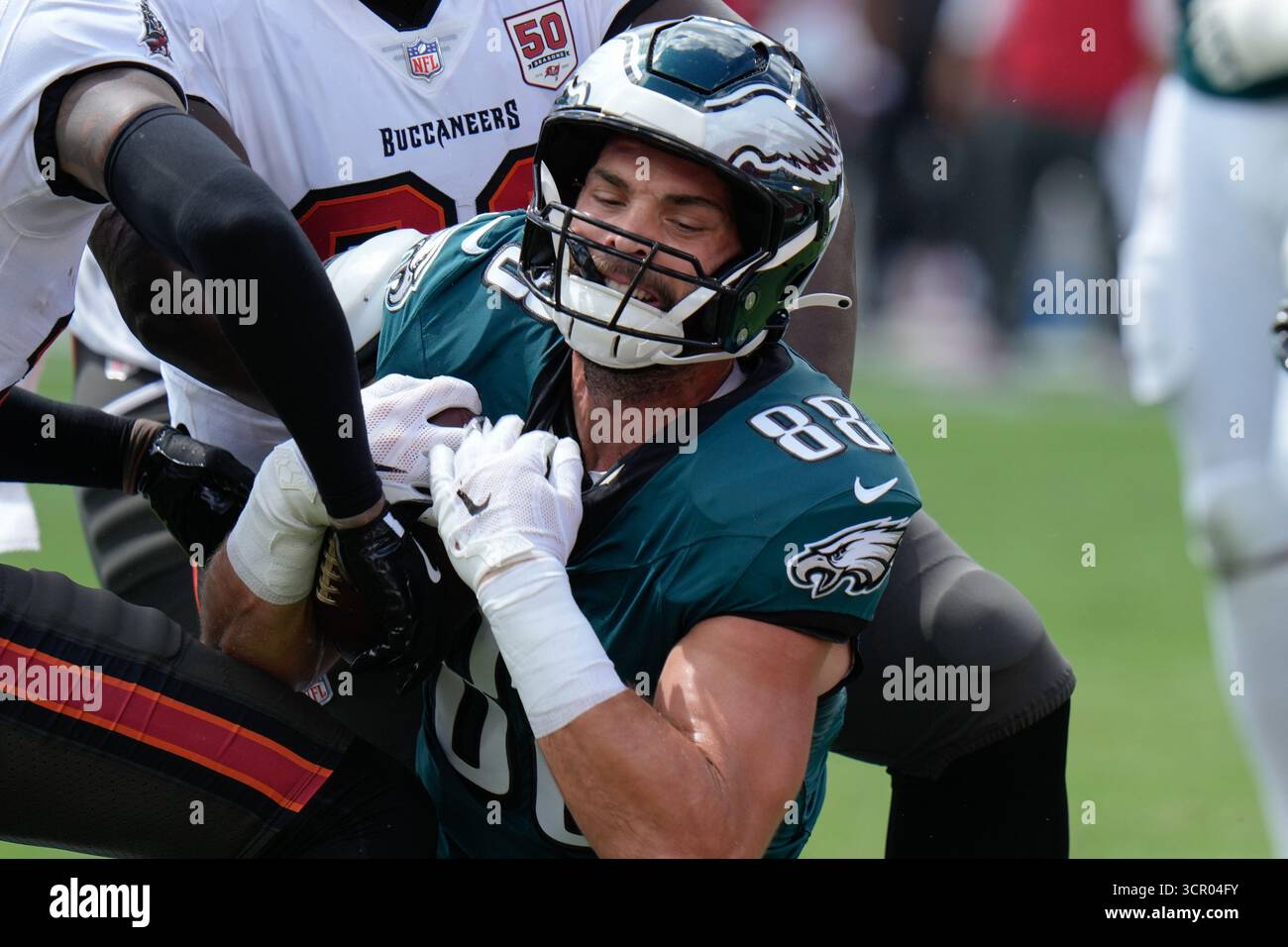 Philadelphia Eagles tight end Dallas Goedert (88) scores a touchdown ...