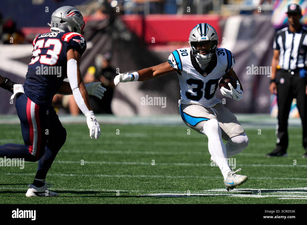 Carolina Panthers running back Chuba Hubbard (30) runs against New ...