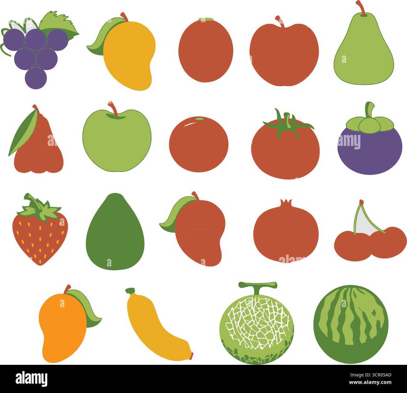 fruits vector, fruit silhouette, fruits icons Stock Vector Image & Art ...