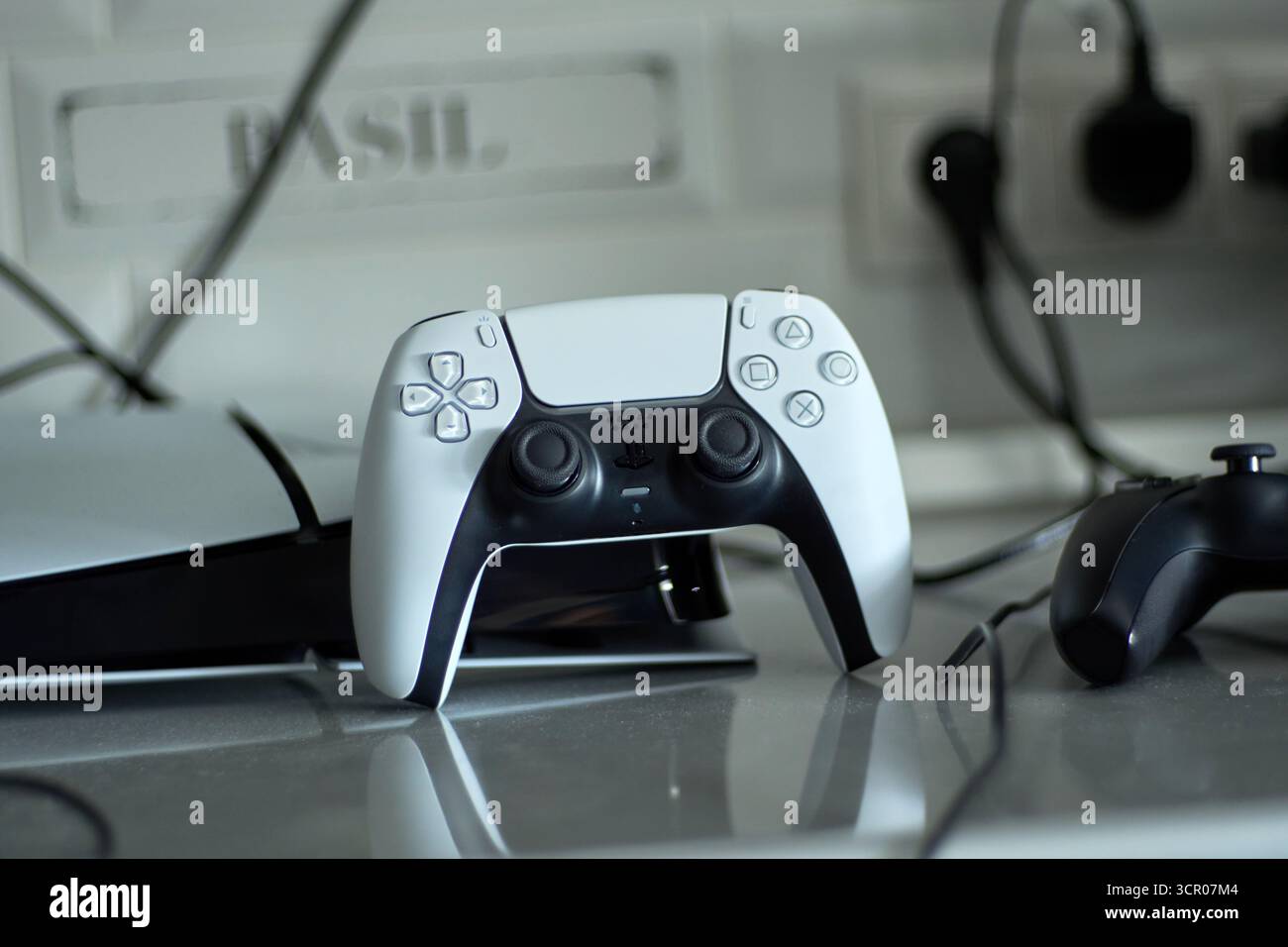 Tyumen, Russia-July 8, 2025: Sony PlayStation 5 console setup showcases ...