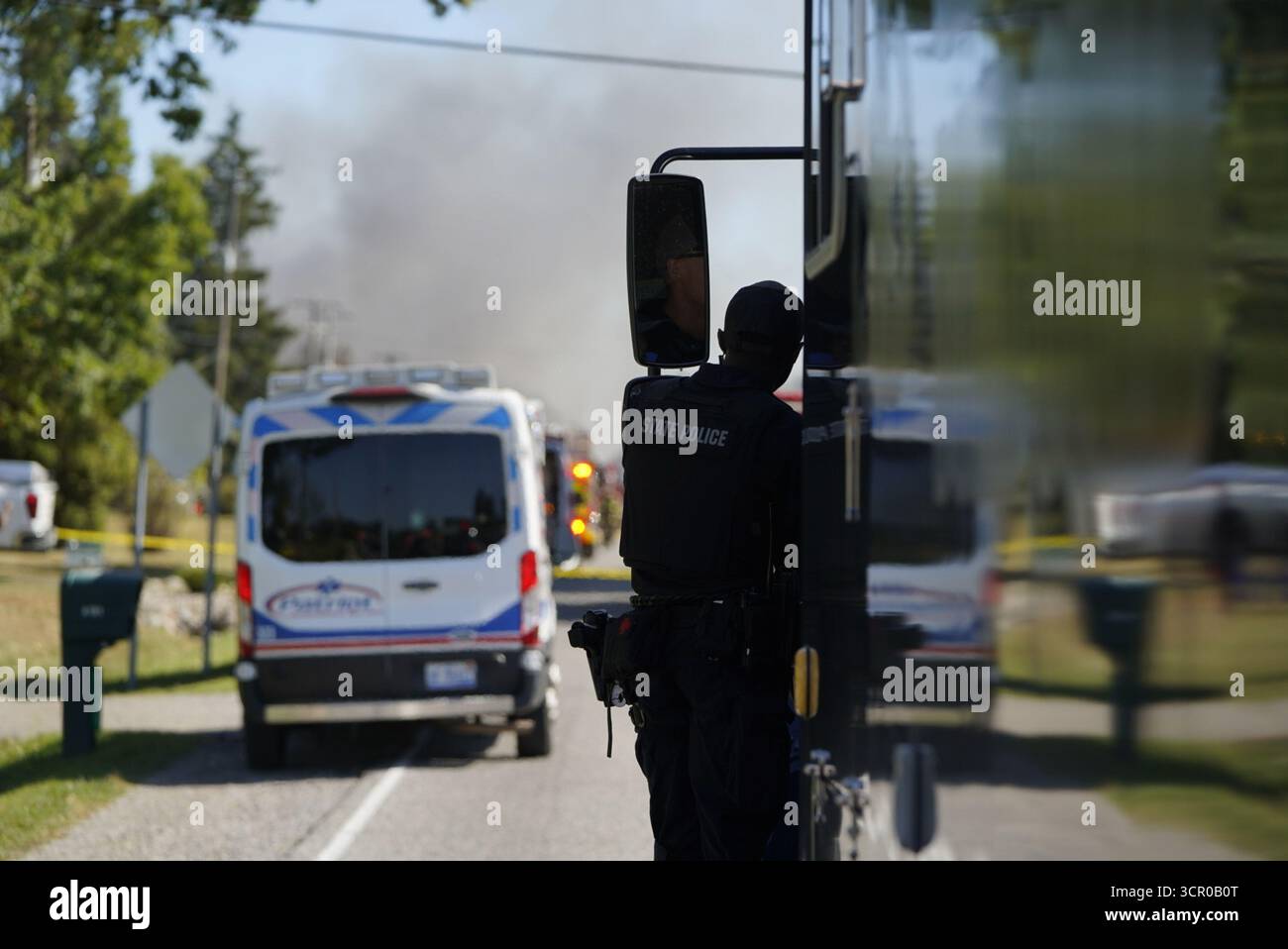 Emergency responders work the scene outside The Church of Jesus Christ ...