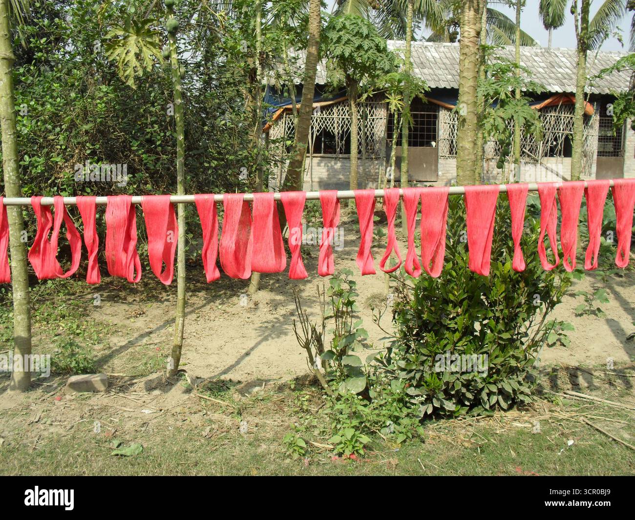 Drying yarn weaving fabric hi-res stock photography and images - Alamy
