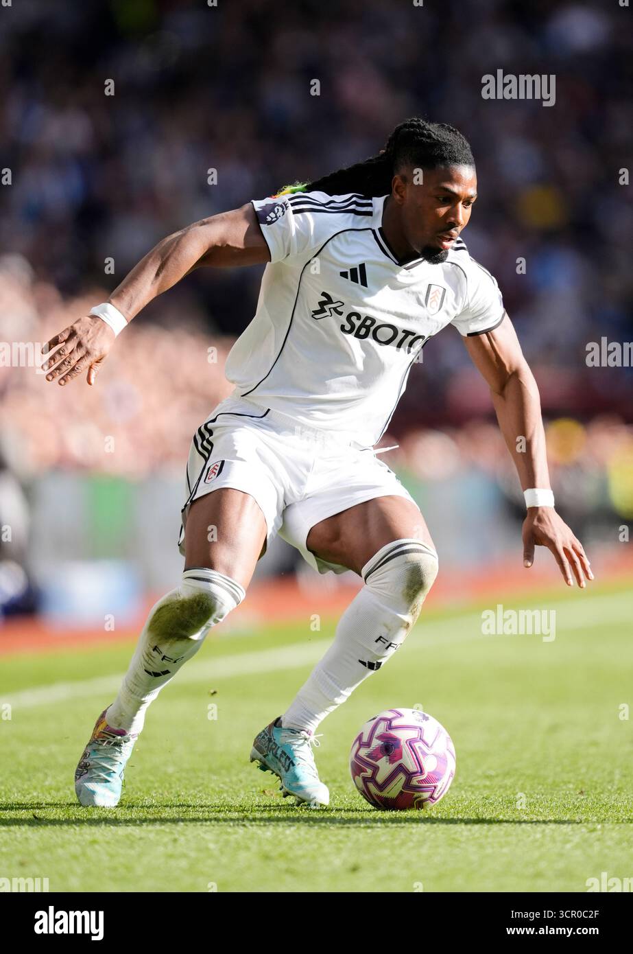 Fulham's Adama Traore during the Premier League match at Villa Park ...