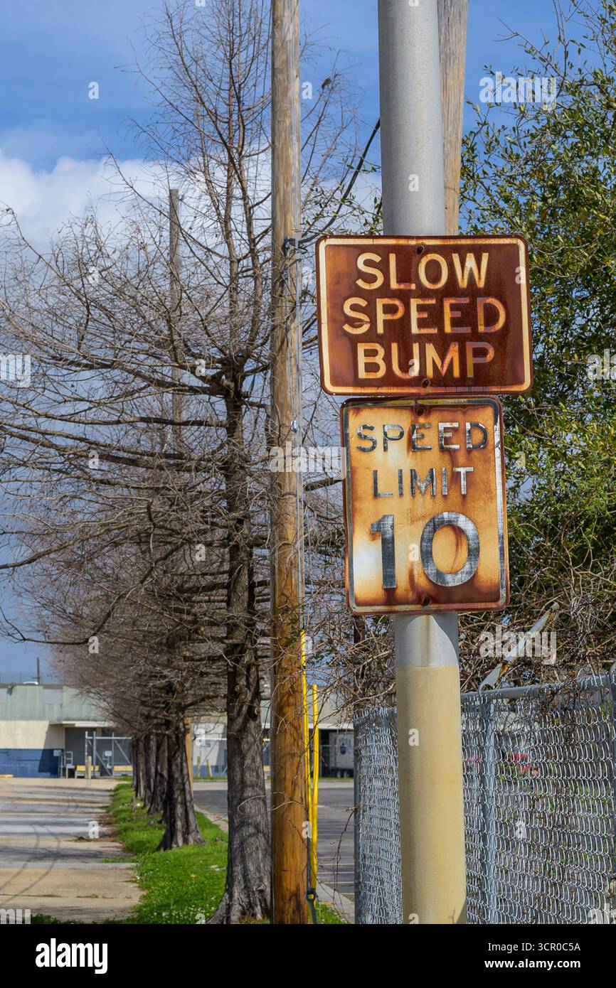 Jefferson, LA, USA - February 27, 2024: Selective focus of a rusted ...