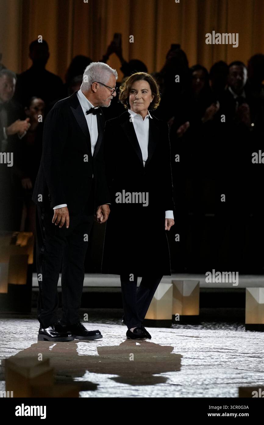 Leo Dell'Orco, left, and Silvana Armani acknowledge the applause at the ...