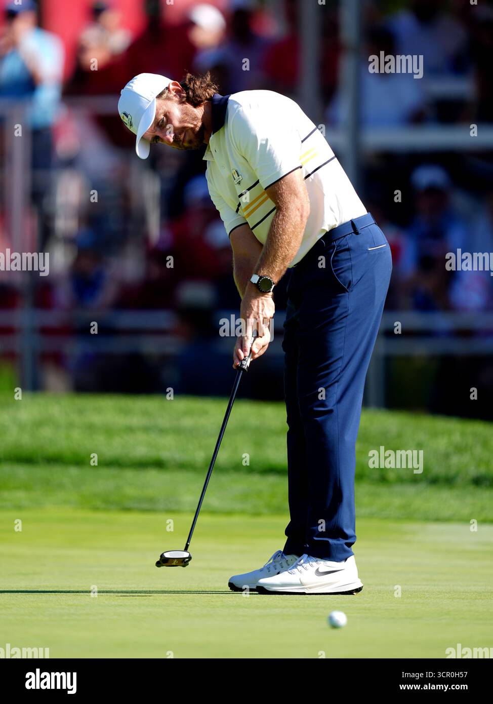 Tommy Fleetwood of Team Europe during the Sunday singles matches on day three of the 2025 Ryder ...