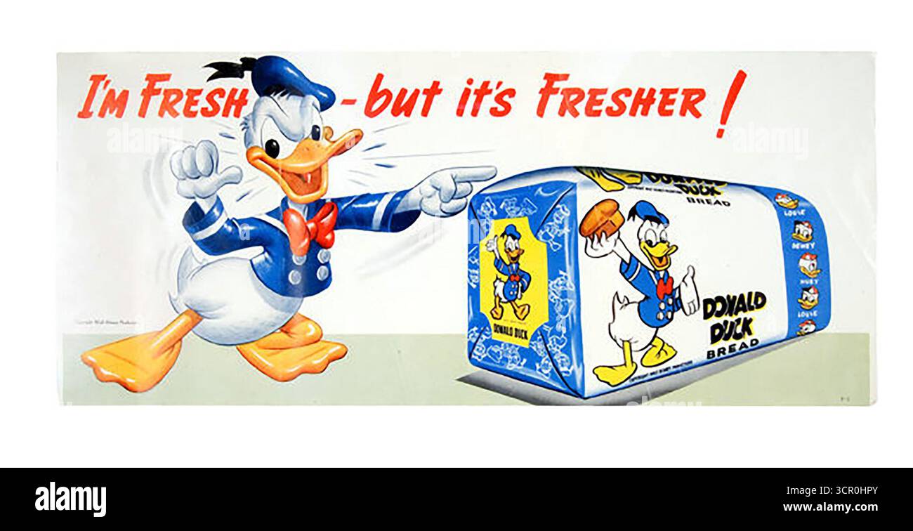 1950s Donald Duck Bread sign Stock Photo - Alamy