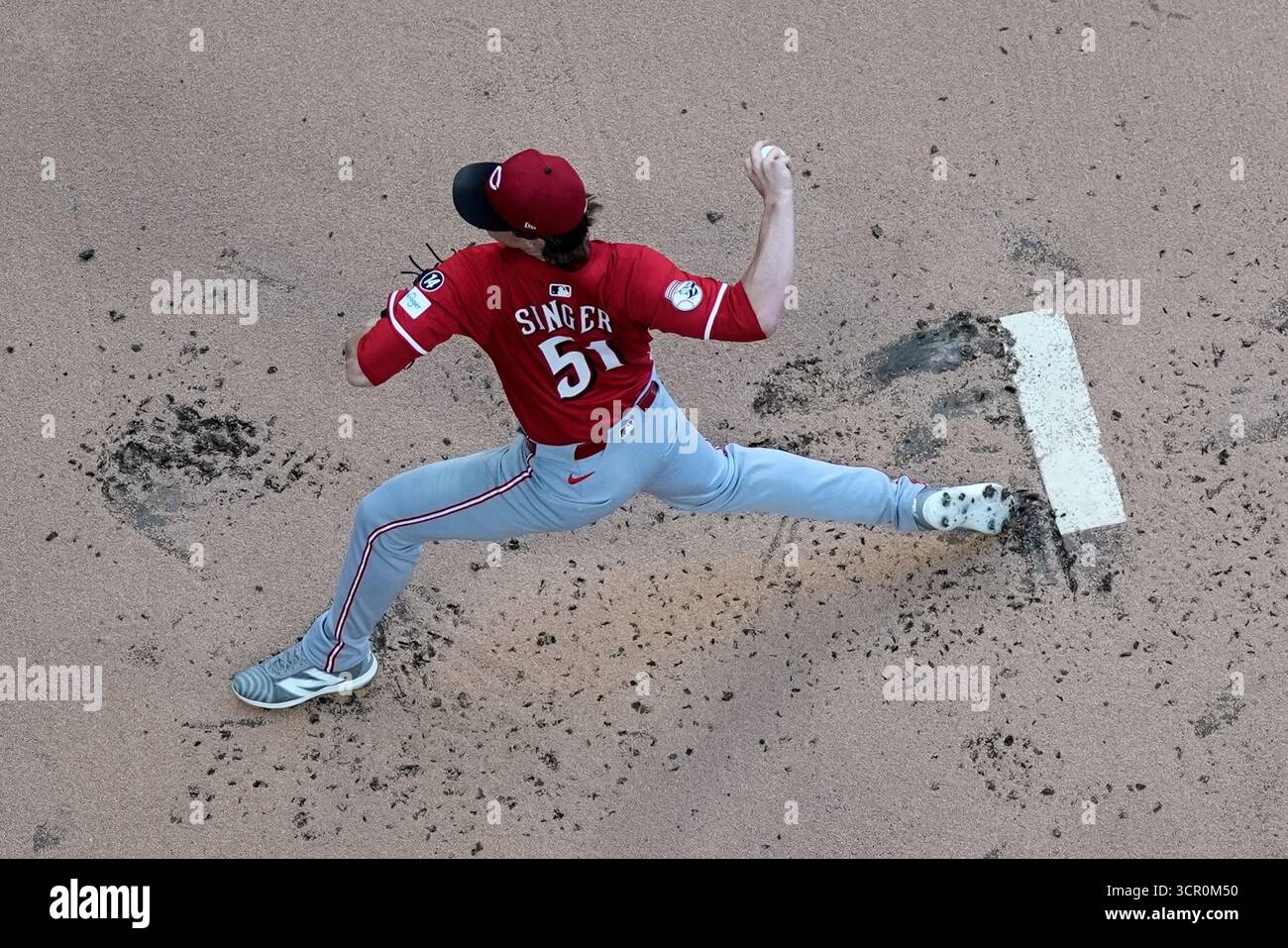 Cincinnati Reds' Brady Singer throws during the first inning of a ...