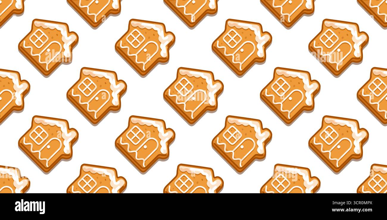 Seamless Gingerbread House Pattern Stock Vector Image & Art - Alamy