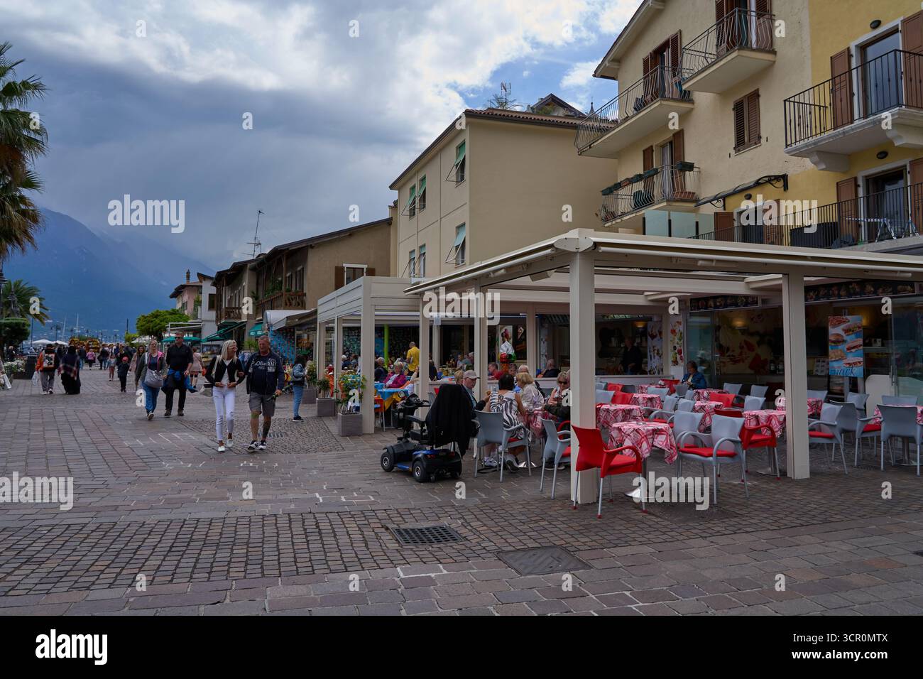 Limone Sul Garda, Italy - May 9, 2025: the popular tourist town of ...