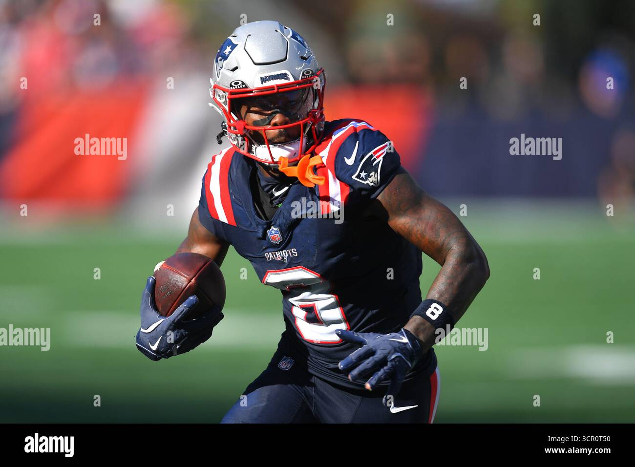 New England Patriots wide receiver Stefon Diggs runs against the ...
