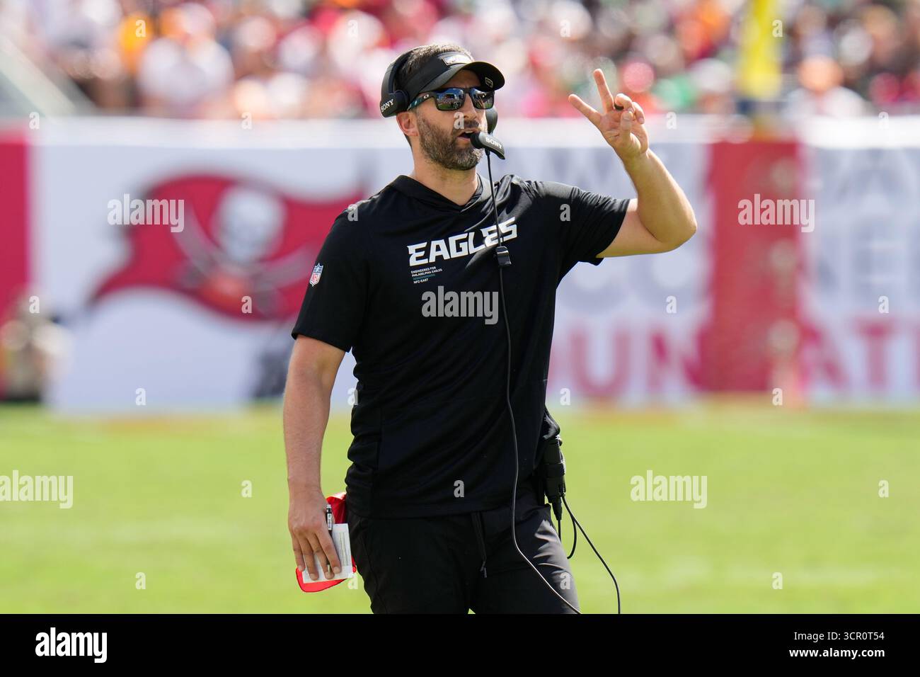 Philadelphia Eagles head coach Nick Sirianni reacts on the sideline ...