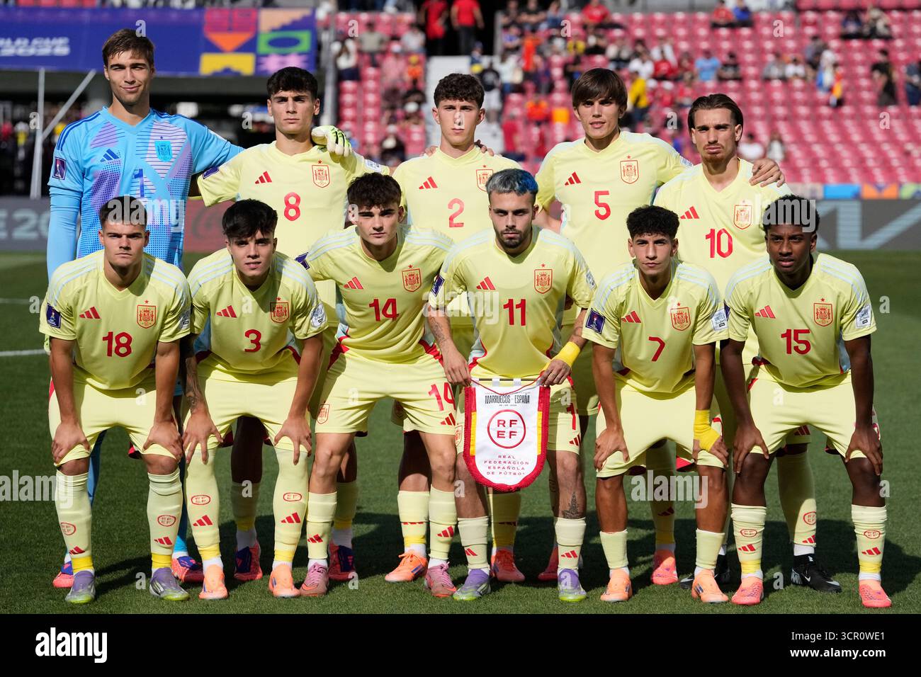 Players of Spain pose for a team photo prior to a FIFA U-20 World Cup ...