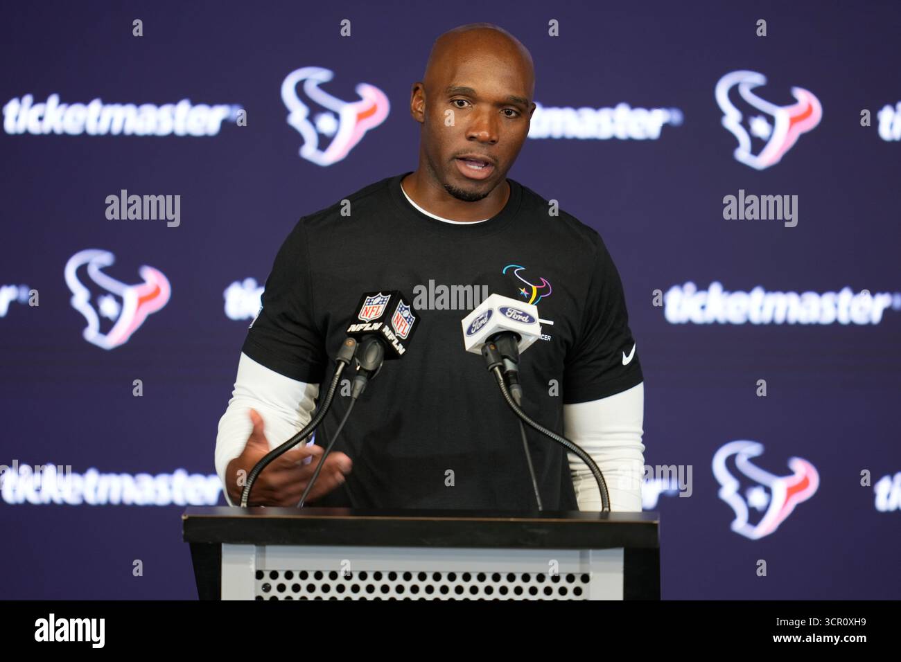 Houston Texans head coach DeMeco Ryans speaks during news conference ...