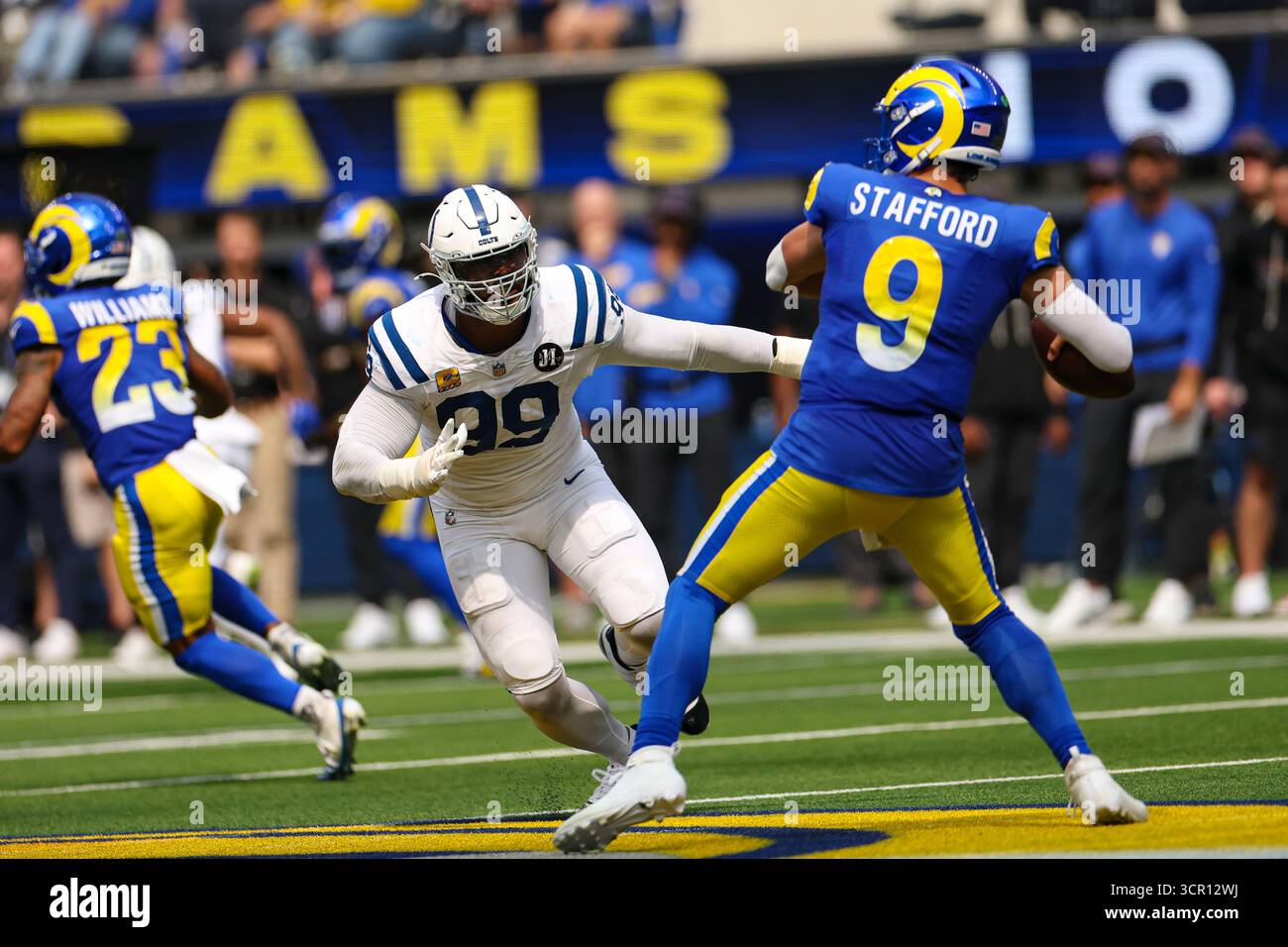 Indianapolis Colts defensive tackle Deforest Buckner (99) pressures Los ...