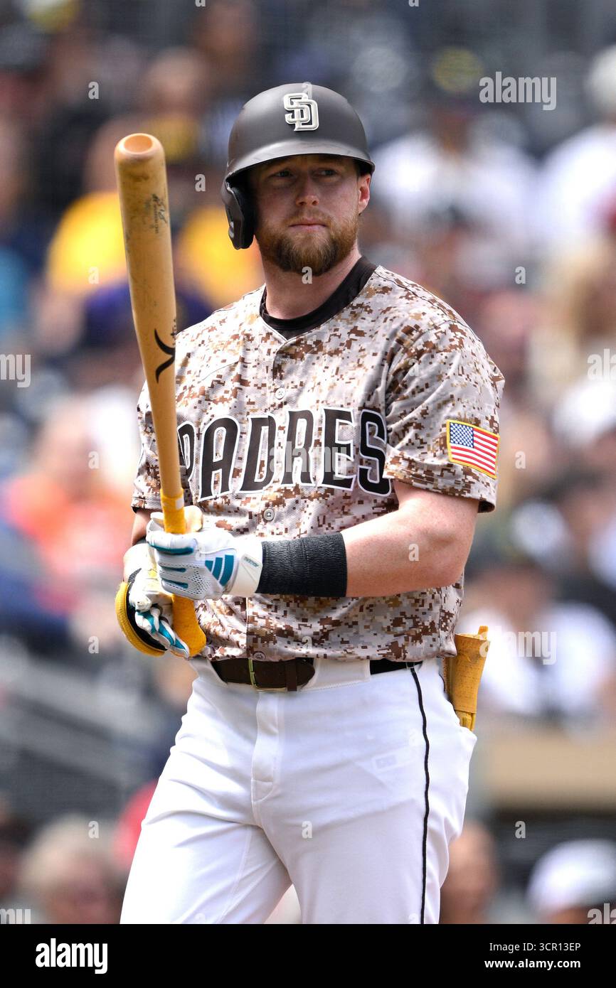 San Diego Padres' Jake Cronenworth looks on during the first inning of ...