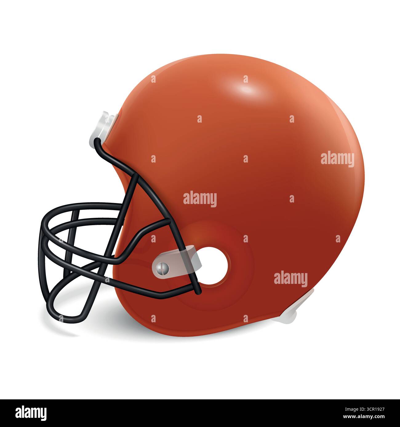 Vector 3d Realistic Football Helmet Icon, Side View. Red American ...