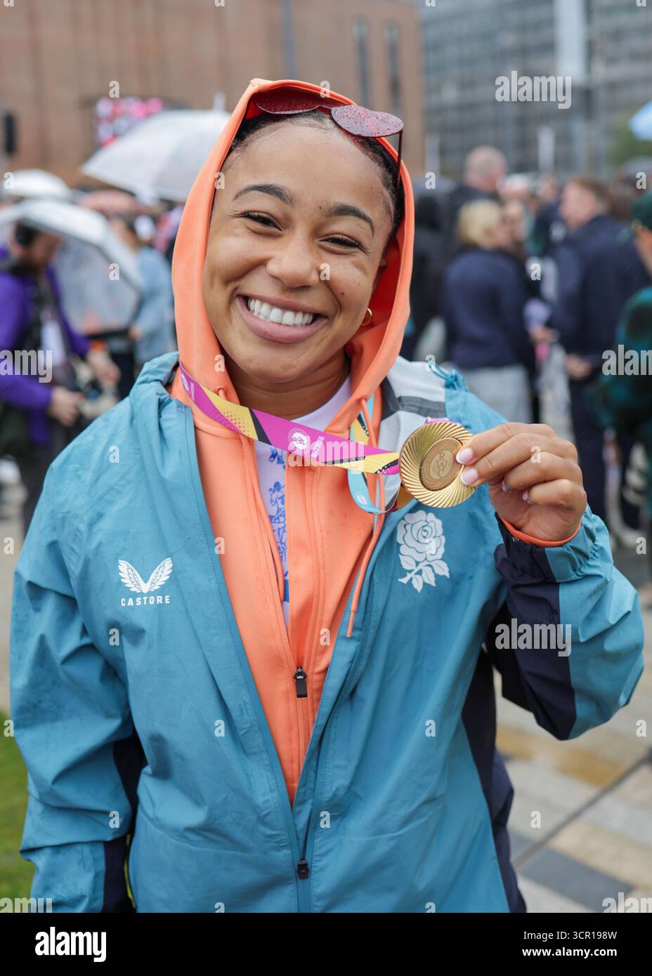 London, UK. 28th Sep, 2025. Sadia Kabeya with her RWC winners medal at ...