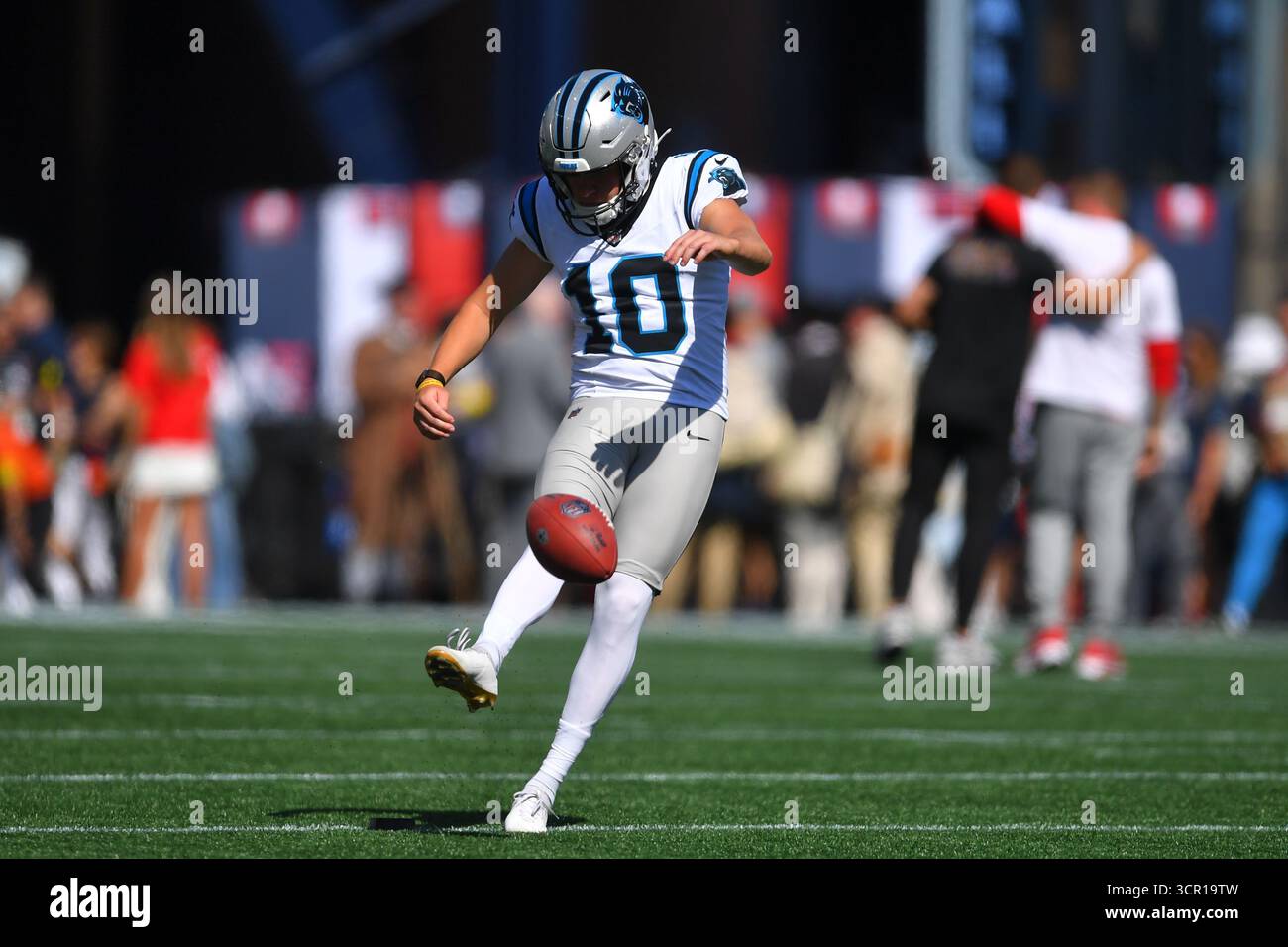 Carolina Panthers kicker Ryan Fitzgerald (10) warms up before an NFL ...