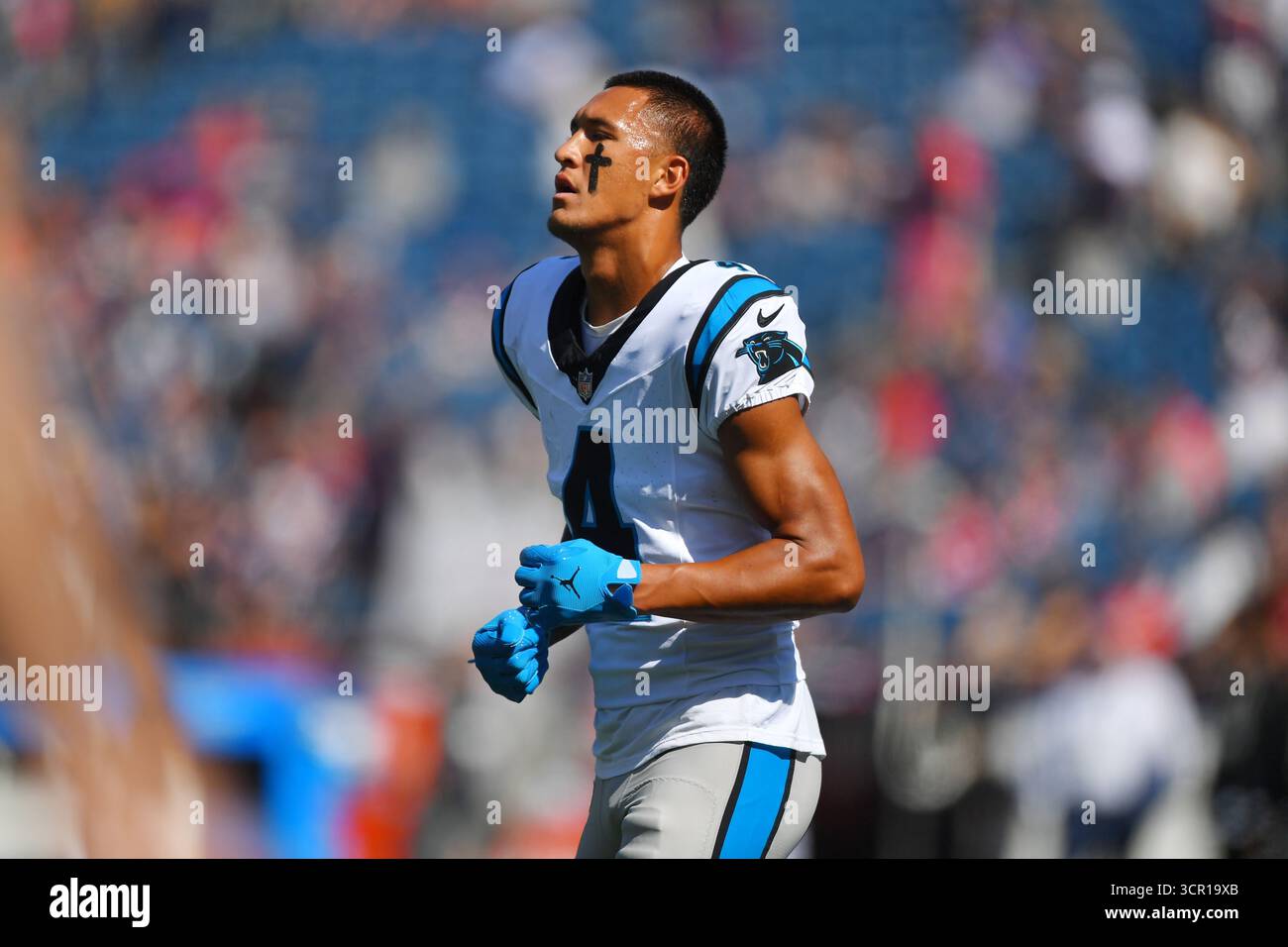 Carolina Panthers wide receiver Tetairoa McMillan (4) warms up before ...