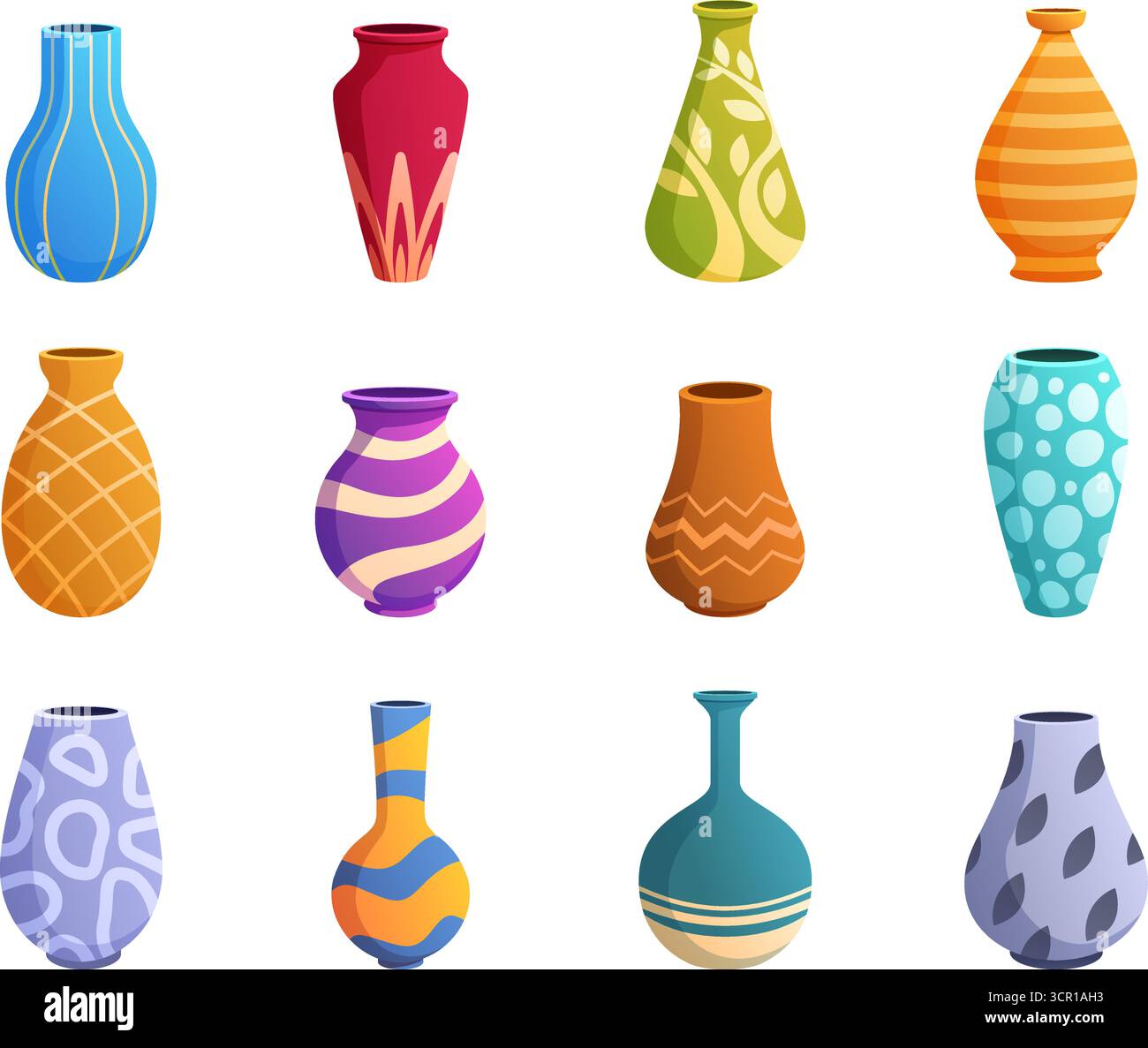 Traditional colourful ceramic flower pots Cut Out Stock Images ...