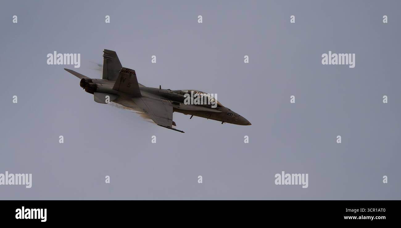September 27, 2025: A USMC F/A-18 Hornet aircraft performing maneuvers ...