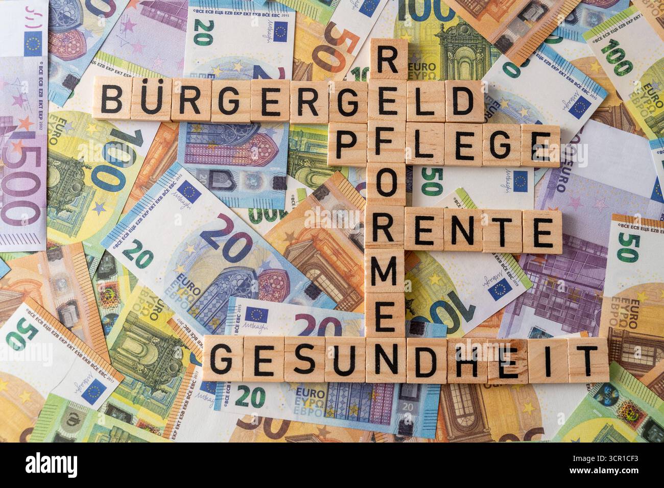 Germany - September 28, 2025: Wooden letters form words such as citizen ...