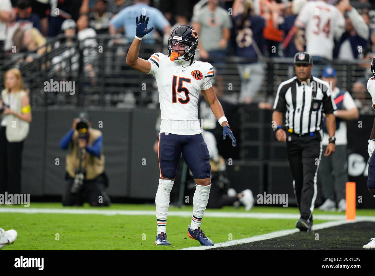 Chicago Bears wide receiver Rome Odunze (15) celebrates a touchdown ...