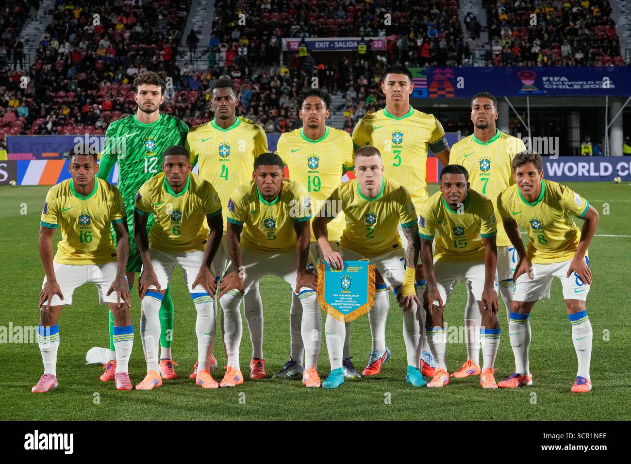 Brazil starting players pose for a group photo prior their FIFA U-20 ...