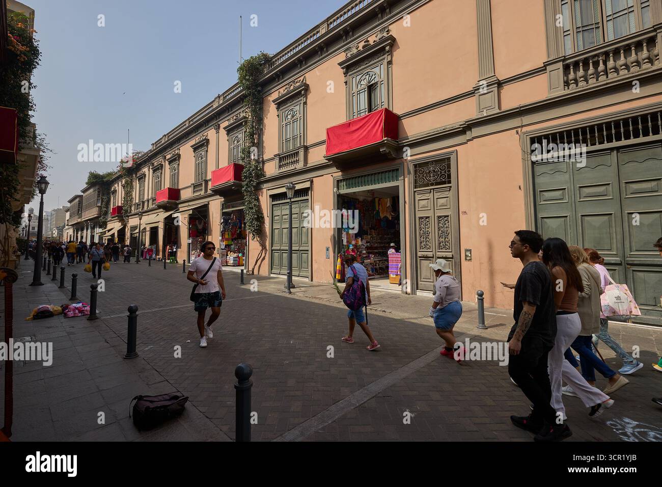 Historic Colonial Architecture in Lima, Peru, the image captures the ...