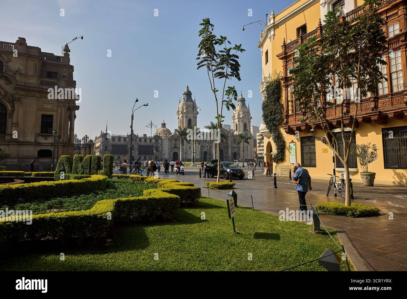 Historic Colonial Architecture in Lima, Peru, the image captures the ...