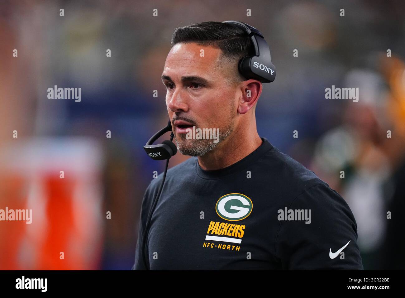 Green Bay Packers head coach Matt LaFleur watches play against the ...