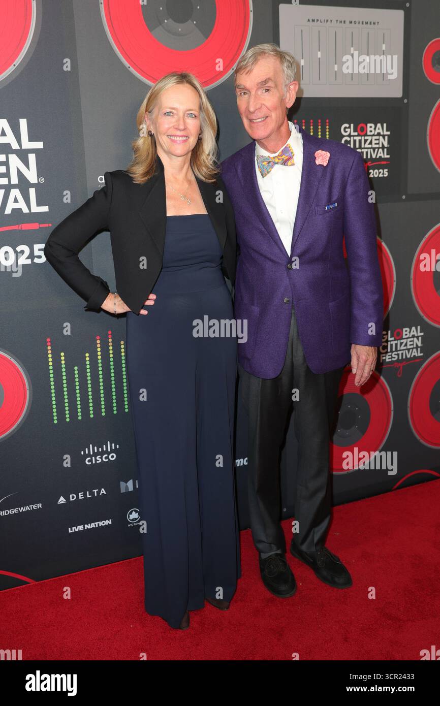 NEW YORK, NEW YORK - SEPTEMBER 27: (L-R) Liza Mundy and Bill Nye ...
