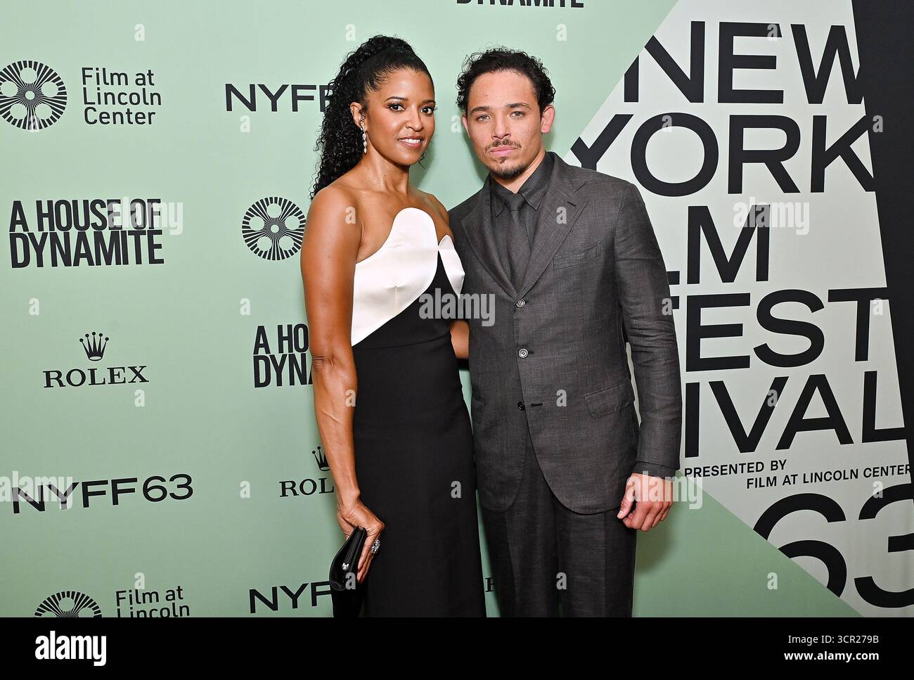 Renée Elise Goldsberry, left, and Anthony Ramos attend the premiere of ...